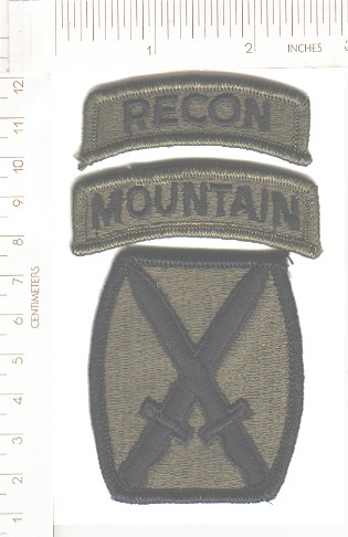 10th Infantry Div+MOUNTAIN+RECON tab RFU SOLD